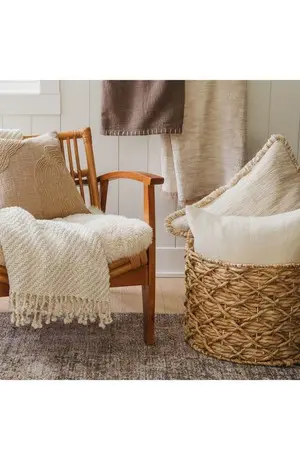 CRANE HOME Layered Loom Fringe Accent Pillow