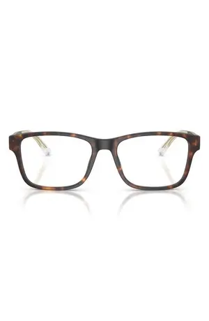 Emporio Armani 55mm Rectangle Optical Glasses - Matte Havana/demo Lens
