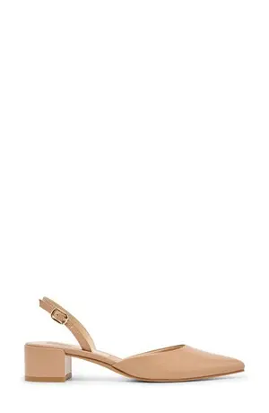 Dolce Vita Carel Pointed Toe Slingback Pump - Light Tan Crinkle Patent