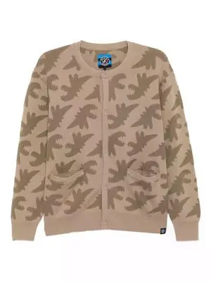 AGNES B. Dino-embroidered Cardigan - Neutrals