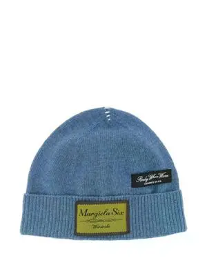 MAISON MARGIELA Logo-patch Beanie - Blue