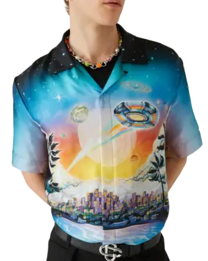 Casablanca La Prémonition Short Sleeve Silk Shirt