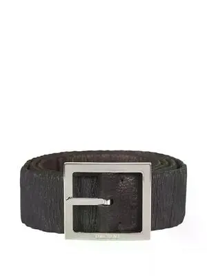 ORTIGNI Square-buckle Textured Leather Belt - Brown
