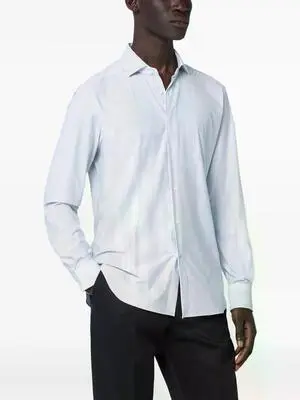 XACUS Long-sleeve Striped-pattern Shirt - White