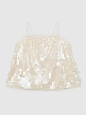 REISS Sequin Cami Top