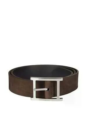 ORTIGNI Amalfi Geometric Buckle Belt - Brown