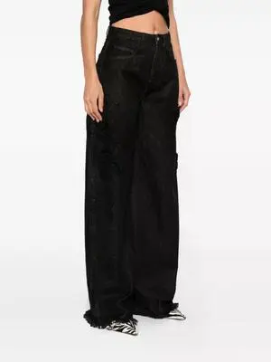 MARQUES' ALMEIDA Embellished Frayed Hem Jeans