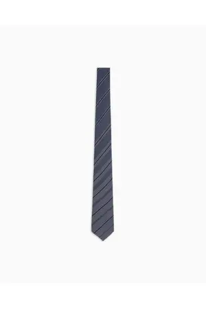 Emporio Armani Pure Silk Jacquard Neck Tie - Navy