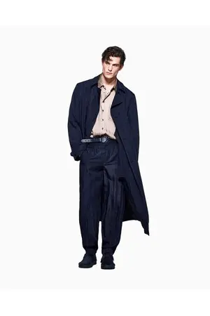 Giorgio Armani Double-breasted Trench Coat - Blue