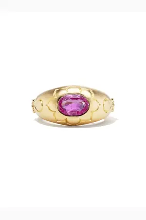 ETIQ Sapphire Lotus Bombé Ring - Pink