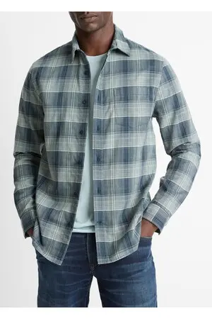 Vince Big Sky Plaid Cotton Button-front Shirt