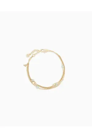 Emporio Armani Gold-tone Green Aventurine Multi-strand Bracelet - Red