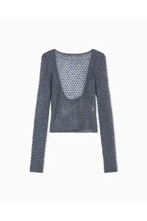Giorgio Armani Viscose And Metallic Mesh Jumper