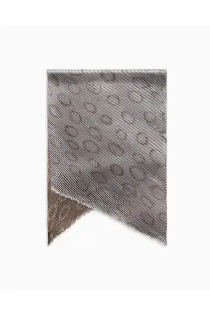 Giorgio Armani Pleated Silk-blend Scarf - Grey