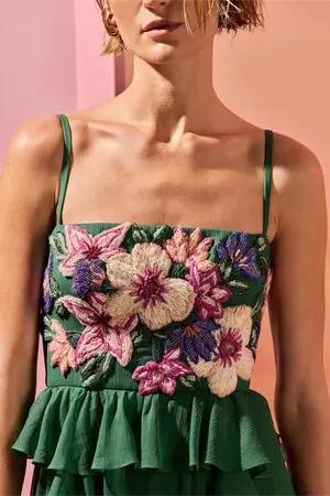 PatBO Chiffon Flowers Maxi Dress