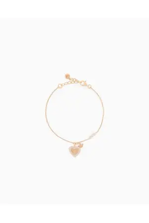 Emporio Armani Rose Gold-tone Sterling Silver Station Bracelet - Red