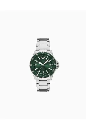 Emporio Armani World Explorer Solar-powered Three-hand Stainless Steel Watch - Red