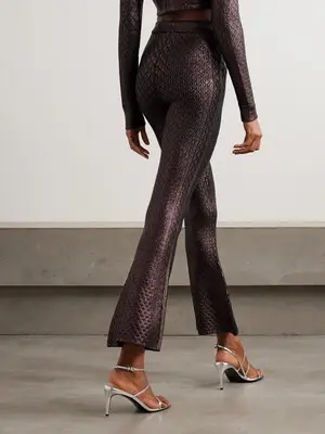 Rabanne Metallic Jacquard-knit Flared Pants