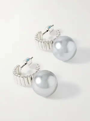 ROXANNE ASSOULIN The Swan Faux Pearl Earrings - Silver