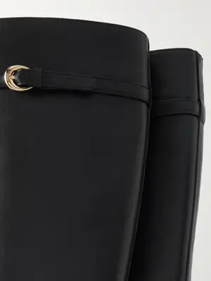 Staud Harlow Leather Knee Boots - Black