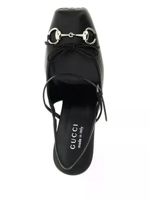 Gucci 95mm Metal-clamp Leather Pumps