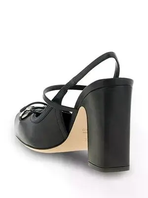 Gucci 95mm Metal-clamp Leather Pumps