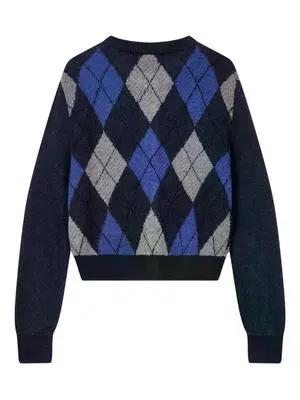 STUDIO TOMBOY Argyle-pattern Cardigan - Blue