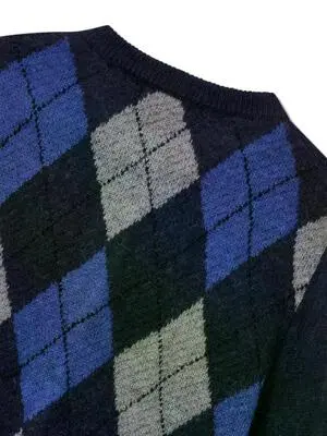 STUDIO TOMBOY Argyle-pattern Cardigan - Blue