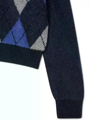 STUDIO TOMBOY Argyle-pattern Cardigan - Blue