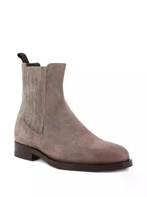 Brunello Cucinelli Elasticated Suede Boots - Brown