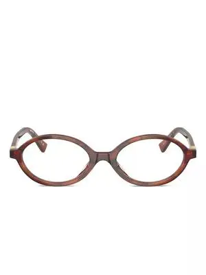 Miu Miu Oval-frame Eyeglasses - Brown