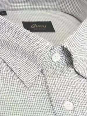 Brioni Houndstooth-pattern Shirt