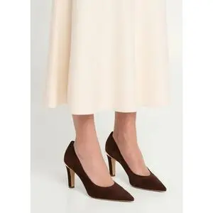 Gabriela Hearst 75mm Edwina Suede Pumps - Dark Chocolate