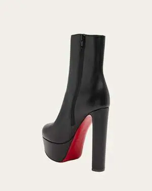 CHRISTIAN LOUBOUTIN 130mm Loo Leather Platform Booties