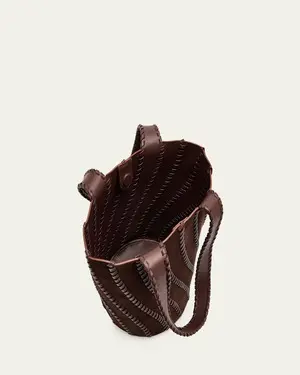 Simkhai Talia Leather Whipstitch Suede Bucket Bag