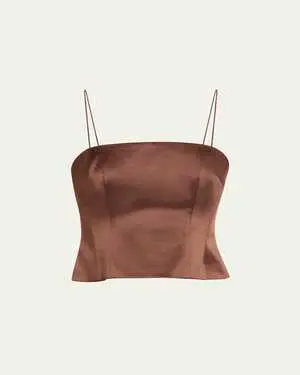 LoveShackFancy Cassana Satin Top