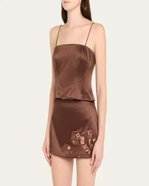 LoveShackFancy Cassana Satin Top