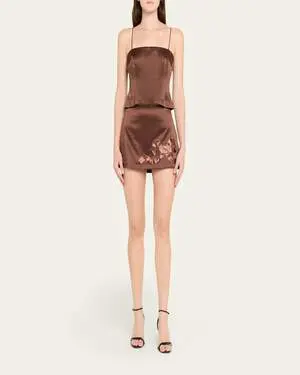 LoveShackFancy Cassana Satin Top