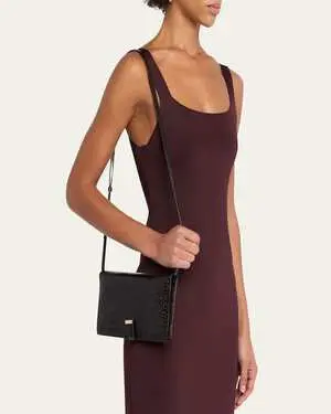 TOM FORD Organizer Shoulder Bag In Croc-embossed Leather