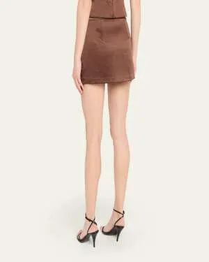 LoveShackFancy Nadina Satin Mini Skirt