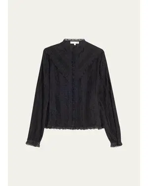 LoveShackFancy Aralina Silk Blouse