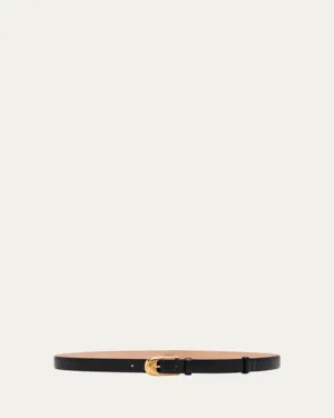Khaite Dome Leather Belt - Black Gold