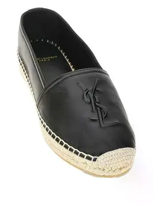 Saint Laurent Logo-motif Espadrilles - Black