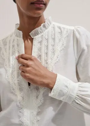 ME+EM Lace Trim Detail Top