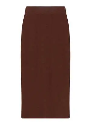 A.L.C. Clover Metallic Knit Midi Skirt - Rust