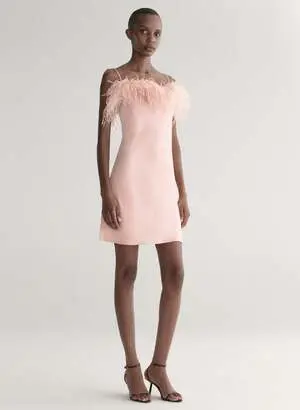 A.L.C. Opal Feather-trimmed Mini Dress