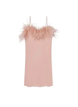 A.L.C. Opal Feather-trimmed Mini Dress