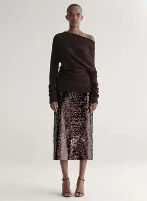 A.L.C. Freya Brushed Alpaca Sweater - Dark Umber
