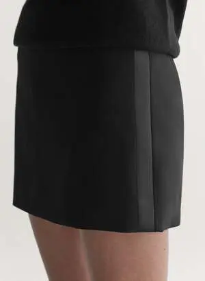 A.L.C. Edie Tuxedo Stripe Mini Skirt - Black