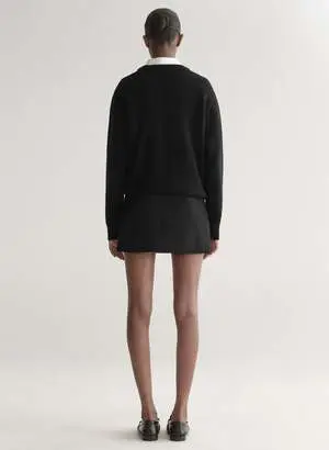 A.L.C. Edie Tuxedo Stripe Mini Skirt - Black